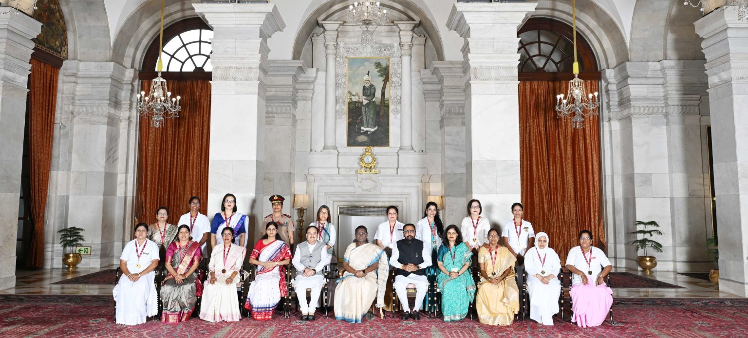 President Murmu honours 15 nurses with National Florence Nightingale ...