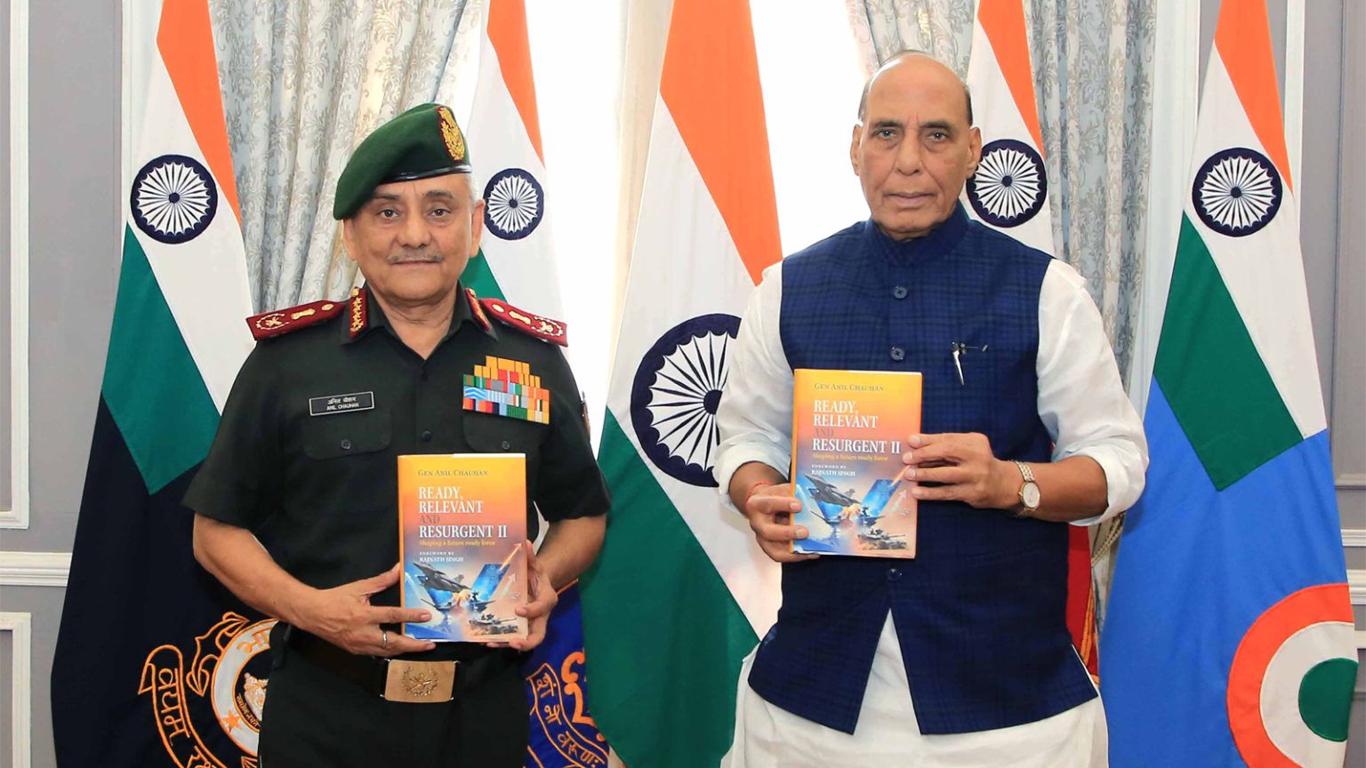 Rajnath Singh releases book ‘Ready, Relevant and Resurgent II’ authored ...