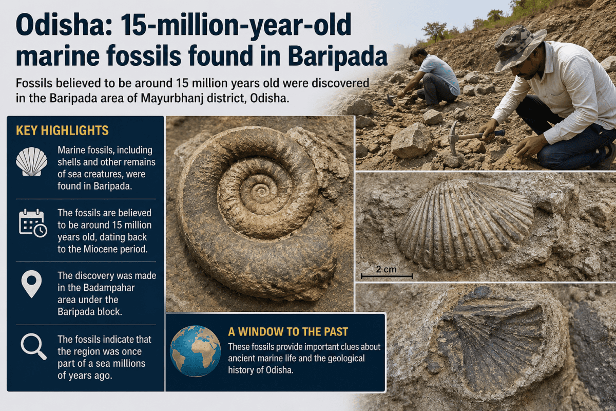 Odisha: 15-million-year-old marine fossils found in Baripada - DD India